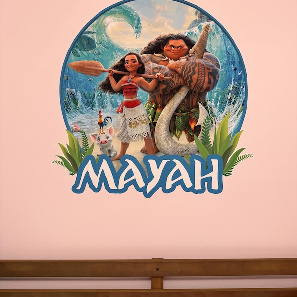 Moana Wall Decal, Moana Art Decor, Moana Decal, Maui Decal, Moana Mural ...