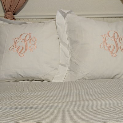 Monogrammed Hemstitch Pillow Sham - Etsy