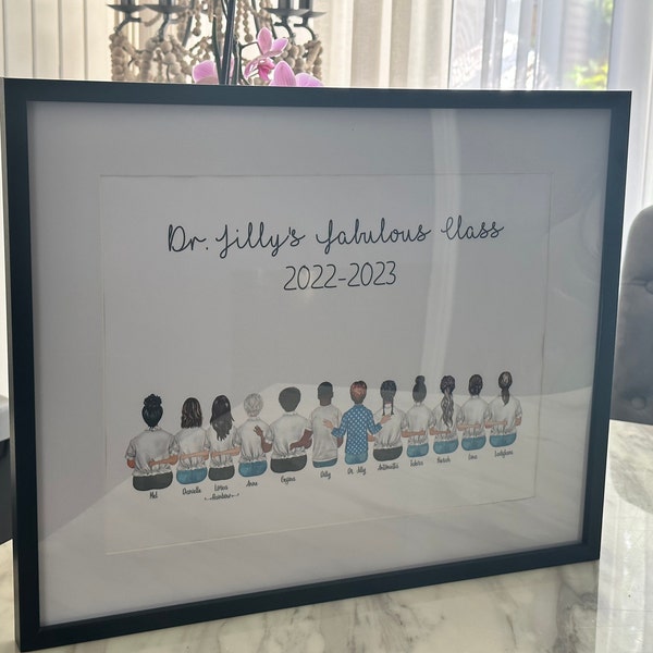 Personalized Teacher Class Portrait Print: Meaningful Teacher's Day ...