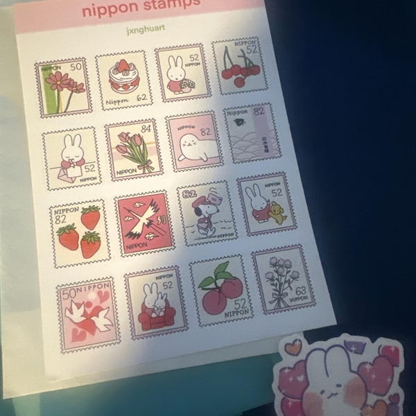 Japanese Nippon Stamps Sticker Sheet - for Bullet Journal, Bujo ...
