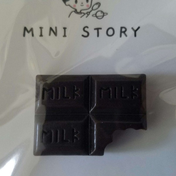 Milk Chocolate Pin | Bitten Chocolate Bar Brooch | Chocolate Bar Pin ...