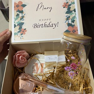 Unique Birthday Gift Box, Gift Box Set With Birth Month Flower Glass ...
