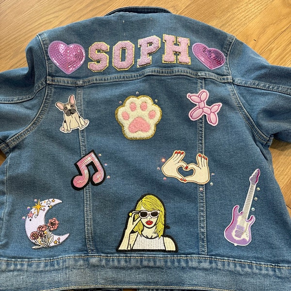 Custom Patch Jacket | Custom Jean Jacket With Patches and Name ...