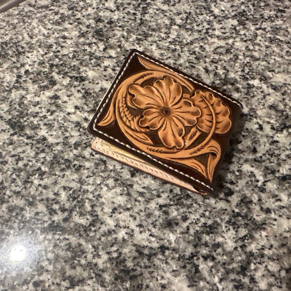 Handmade Tooled Roper Wallet - Etsy