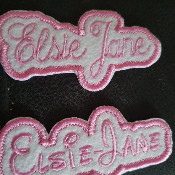 Embroidered Personalised Name Badge 100mm Wide Patch Iron on or Sew ...