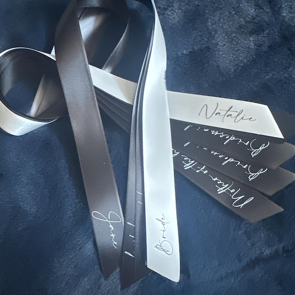 Personalised Name Tags | Ribbon Place Setting | Ribbon Bows for Glasses ...
