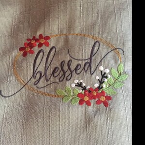 Blessed Floral Machine Embroidery Design Instant Download - Etsy