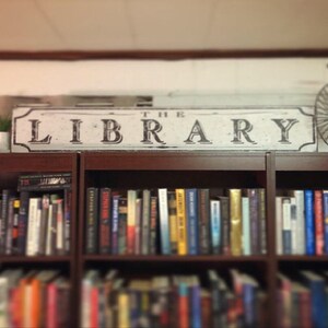 Antique Style the Library Wood Sign Handmade Rustic Wooden Decor - Etsy