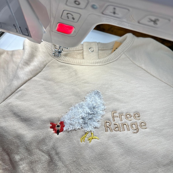 Chicken Fringed Fluffy Chenille Farm Bird Small Machine Embroidery ...