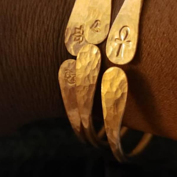 Thick Copper Bangle With Letter Number Symbol Engraving Bracelet ...
