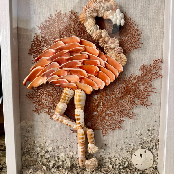 CORAL GARDENS Modern Coastal Wall Natural Textured Framed Seashells Sea ...
