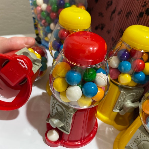 Mini Gumball Machine Candy Dispenser Choice of Color 5" RED Blue YELLOW ...