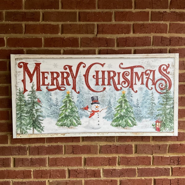 Merry Christmas Sign Christmas Decor Sign Custom Family Sign Modern ...