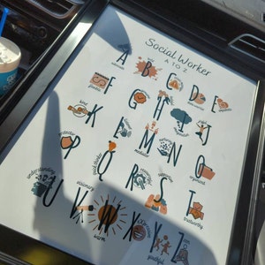 Social Worker Alphabet Print - Social Worker Sign - Social Worker Gift ...
