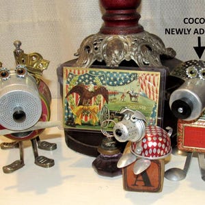 Big Bird With Fish Sculpture Found Object Robot Art Assemblage Bird ...