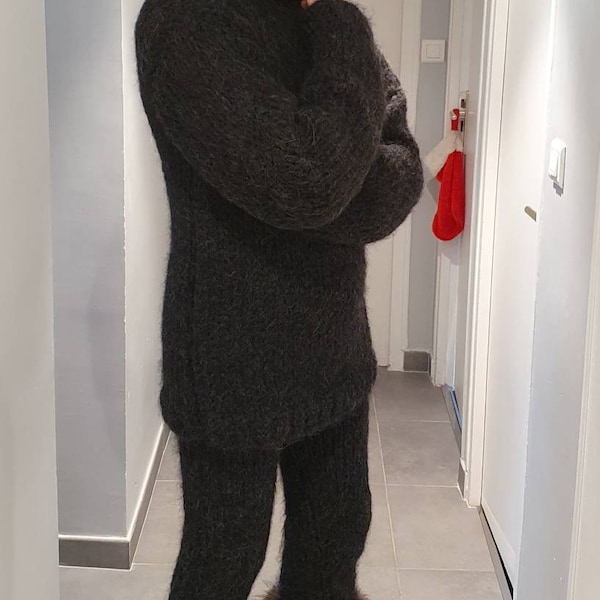 2 Kg Leggings Extra Itchy Scratchy Chunky Knit Wool Trousers Thick Wool ...