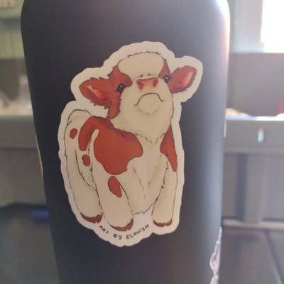 Fuzzy Cow Sticker Cow Sticker Sticker Waterproof Sticker Stickers for ...