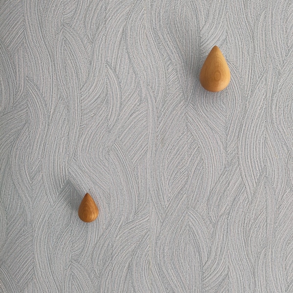 Wooden Drops Set of 7, Water Drop Hooks, Oak Wood Hangers,tear Drops ...