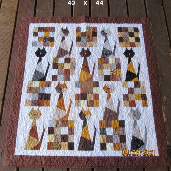 Scrappy Cat Quilt Pattern for Cat Lovers Everywhere. This is the PDF ...