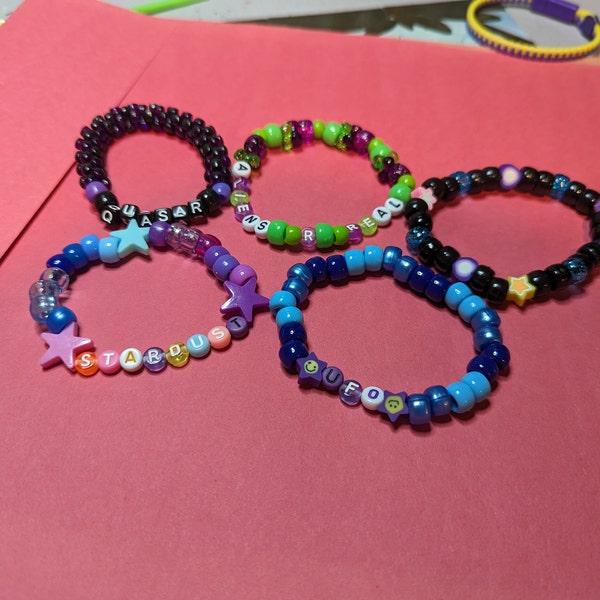 Matching Space Friendship Bracelets for Three Best Friends: Sun, Moon ...