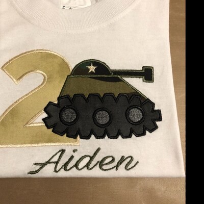 MILITARY TANK Appliqué Design Machine Embroidery Instant Download ...