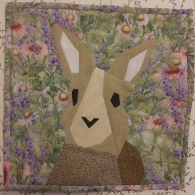 Rabbit Portrait Easy Foundation Paper Pieced Quilt Pattern - Etsy