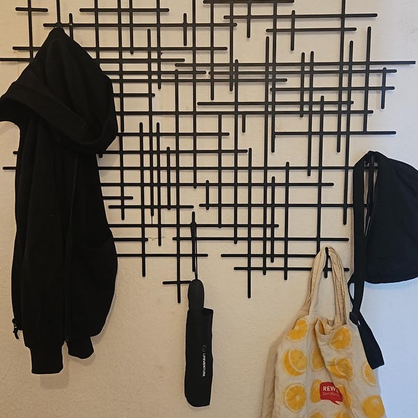 Metal Wall Coat Rack, Abstract Metal Wall Decor,entryway Metal ...