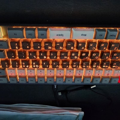 Handmade SA Profile Backlit Key Cap Hidden Fairyland Wood & Resin ...