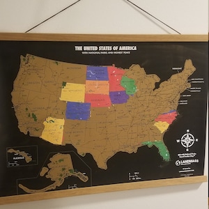 Scratch off Map Frame Black USA Travel Map Poster Map of the United ...