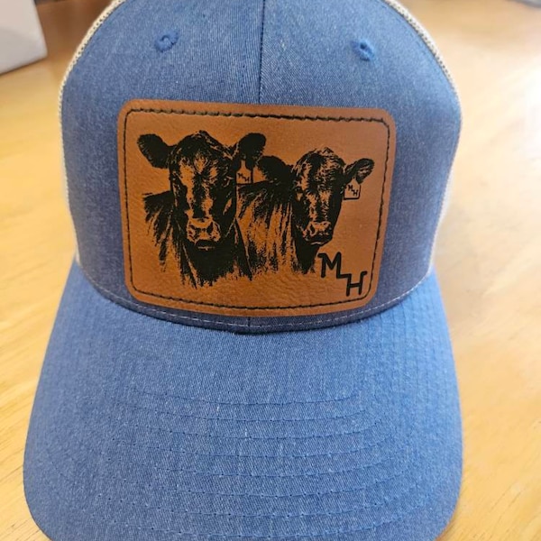 Engraved Patch Cow Hat / Richardson Farm Hat / Custom Brand Hat ...