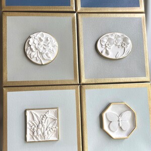 Botanical Intaglio Art on 5X7 or 6X6 Canvas Plaster - Etsy