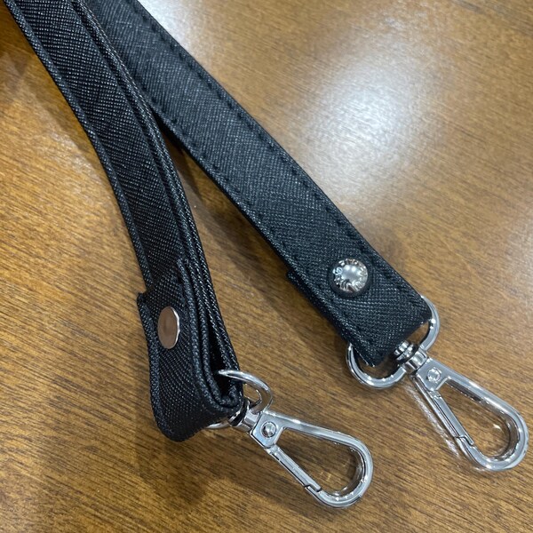 1 Pc Black Removable Leather Handle Purse Replacement Handle PU Leather ...