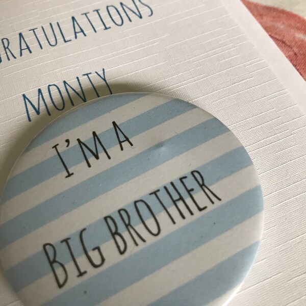 Personalised New Baby Big Brother/sister Badge Card - Etsy