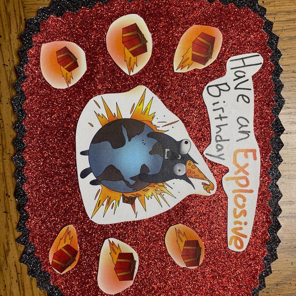 Exploding Kittens Funny Happy Birthday Card - Etsy