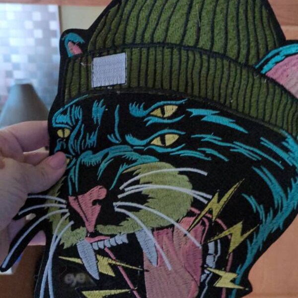 Large Red Wolf Head Sew-on Embroidered Wolf Patch Big Wolf Embroidery ...