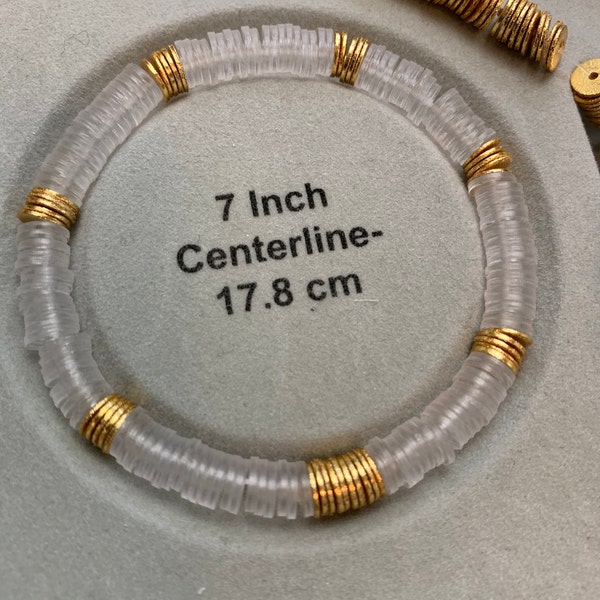 Fast Shipping! 8 Inches Strand of Flat Disc, Round Disc, Gold Finish ...