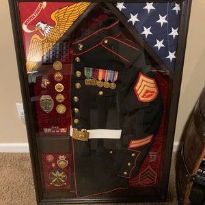Military Uniform Shadow box FREE SHIPPING lower 48 states | Etsy