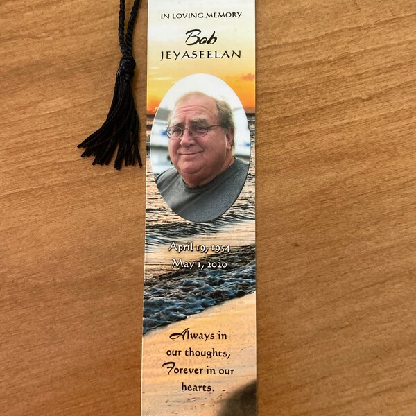 Personalized Memorial Bookmarks, Funeral Favors, Custom Bookmark #MPB1 ...