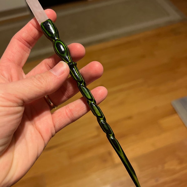 One Crochet Hook (1) Crystal Spiral Wand, 7.5" , Real Crystal Set Into ...