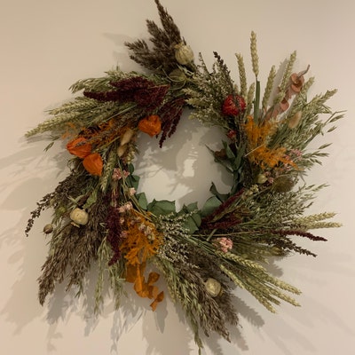 Autumn Dried Wreath Making Kit. Dried Flower DIY Autumnal Door Wreath ...