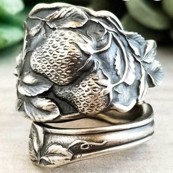 Dainty Violet Sterling Flower Spoon Ring, Vintage Floral Silver Spoon ...