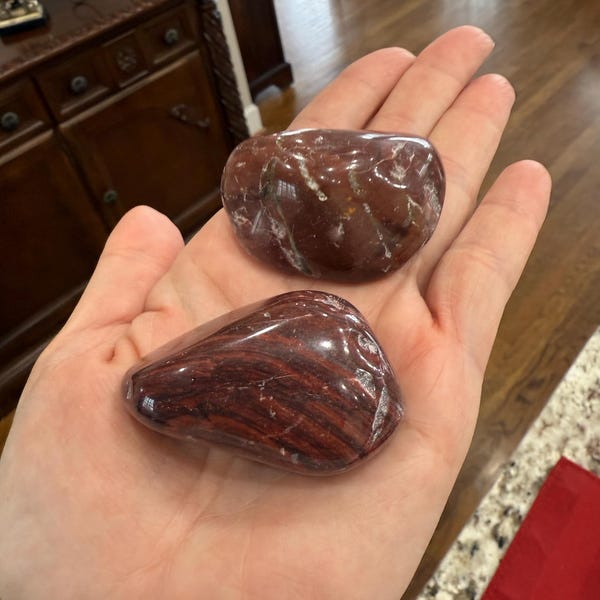 RED DOLOMITE 2" 2-3 Oz Large Polished Tumbled Rock Mineral Root Chakra ...