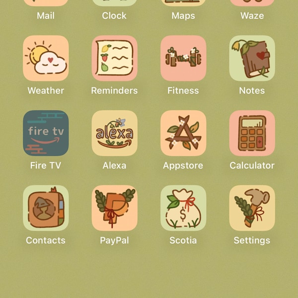 ORIGINAL Cottagecore / Fall Aesthetic App Icons | Hand Drawn | Ios and ...