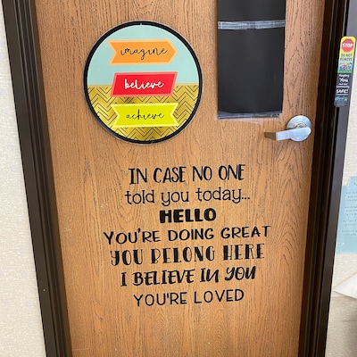 Positive Affirmations Classroom Door Vinyl Wall Decal, Classroom ...