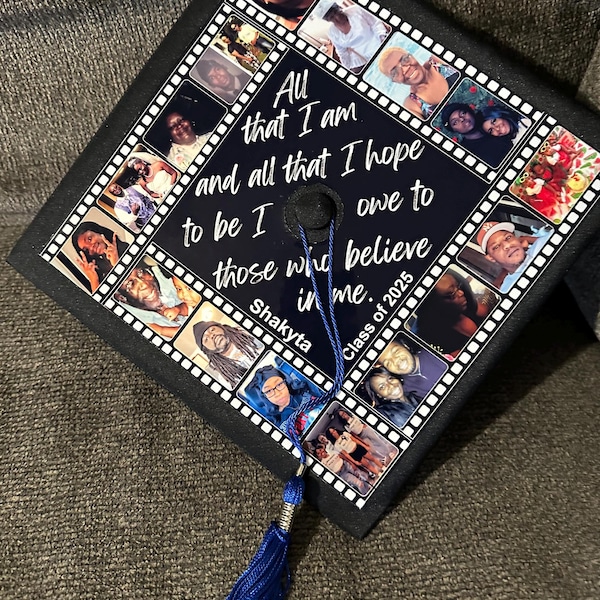 Custom Photo Graduation Cap Topper, Graduation Gift, Grad Cap ...