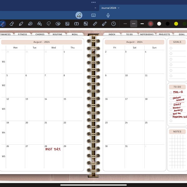 2024-2025 Dated Digital Planner, Goodnotes Planner, iPad Planner, Daily ...