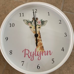 Safari Animals Wall Clock Jungle Nursery Wall Clock Girl | Etsy