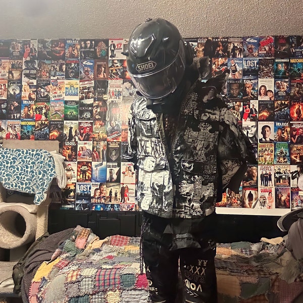 Custom Handmade Punk Rock Goth Emo Metal Cyber Dark Ripped Crazy Weird ...