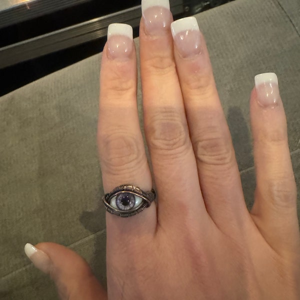 AWAKENING EYE RING// Glass Eye Ring// Eye Jewelry// Evil Eye Ring ...