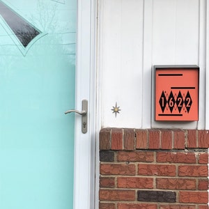 Astro Atomic Diamond DECAL Mailbox Address Numbers Retro Mid | Etsy
